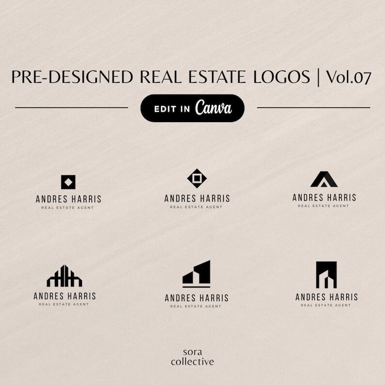 Professional Real Estate Logo, Pre-made Real Estate Agent Logo, Realtor ...