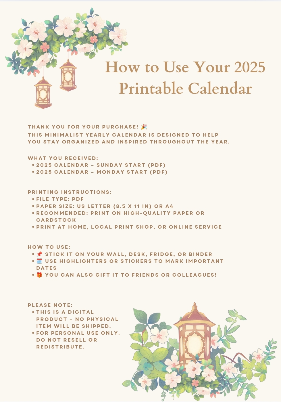 Flower 2025 Printable Product