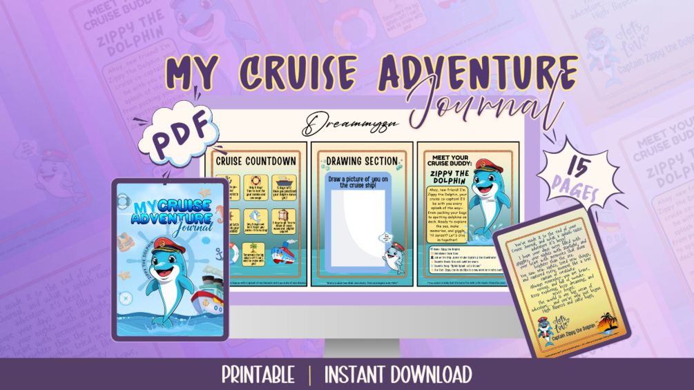 Kids Cruise Journal | 15-Page Printable Travel Diary with Zippy the ...