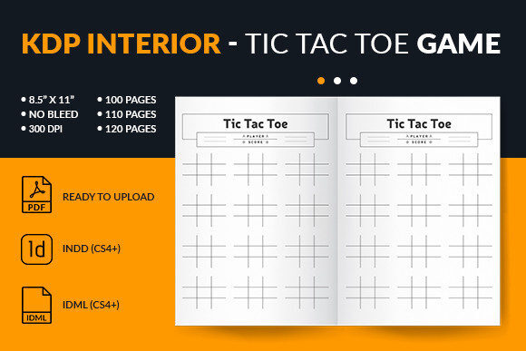 Tic Tac Toe Game Interior 8.5x11 Inches for Kdp Amazon