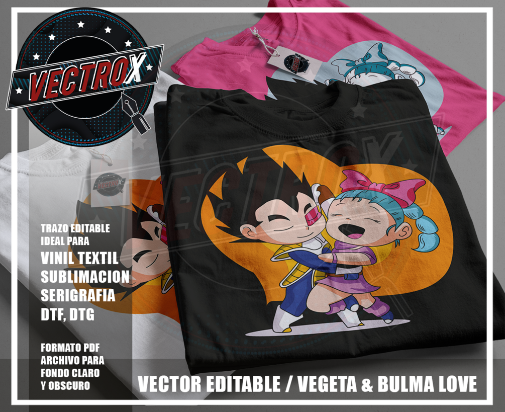 Vector Editable - Vegeta & Bulma Love