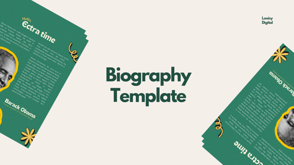 Modern Biography Design Template Ideas