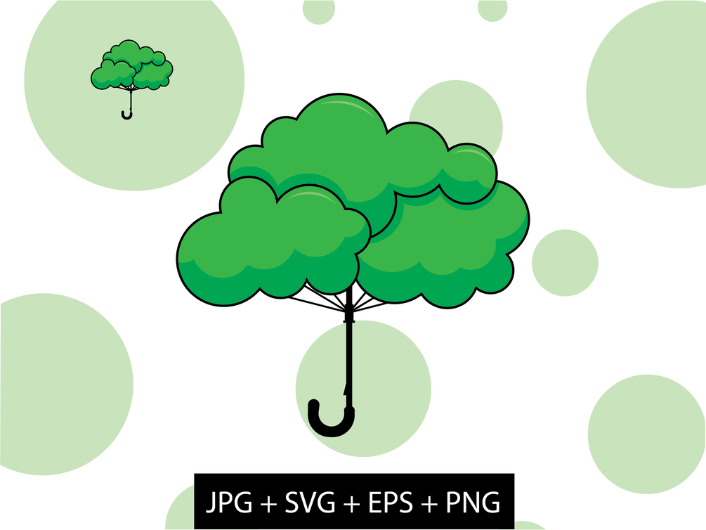 umbrella tree svg, png, jpg, eps. cut file for cricut, clip art ...