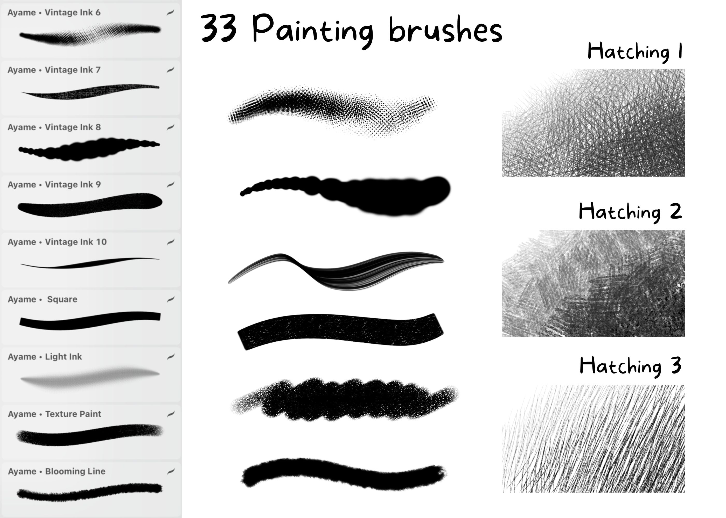 Vintage ink procreate brushes