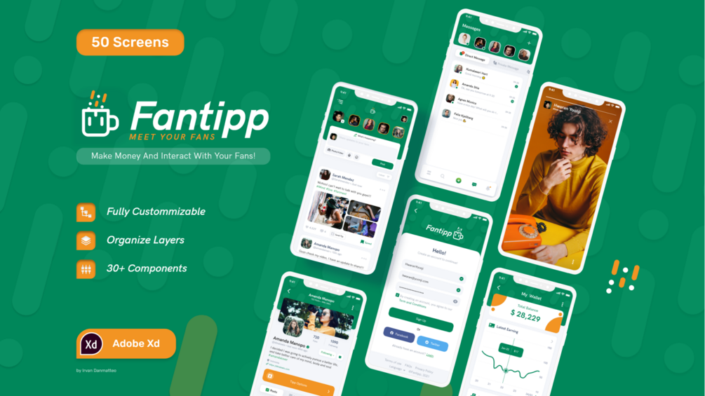 Fantipp - Creator and Fans UI kit