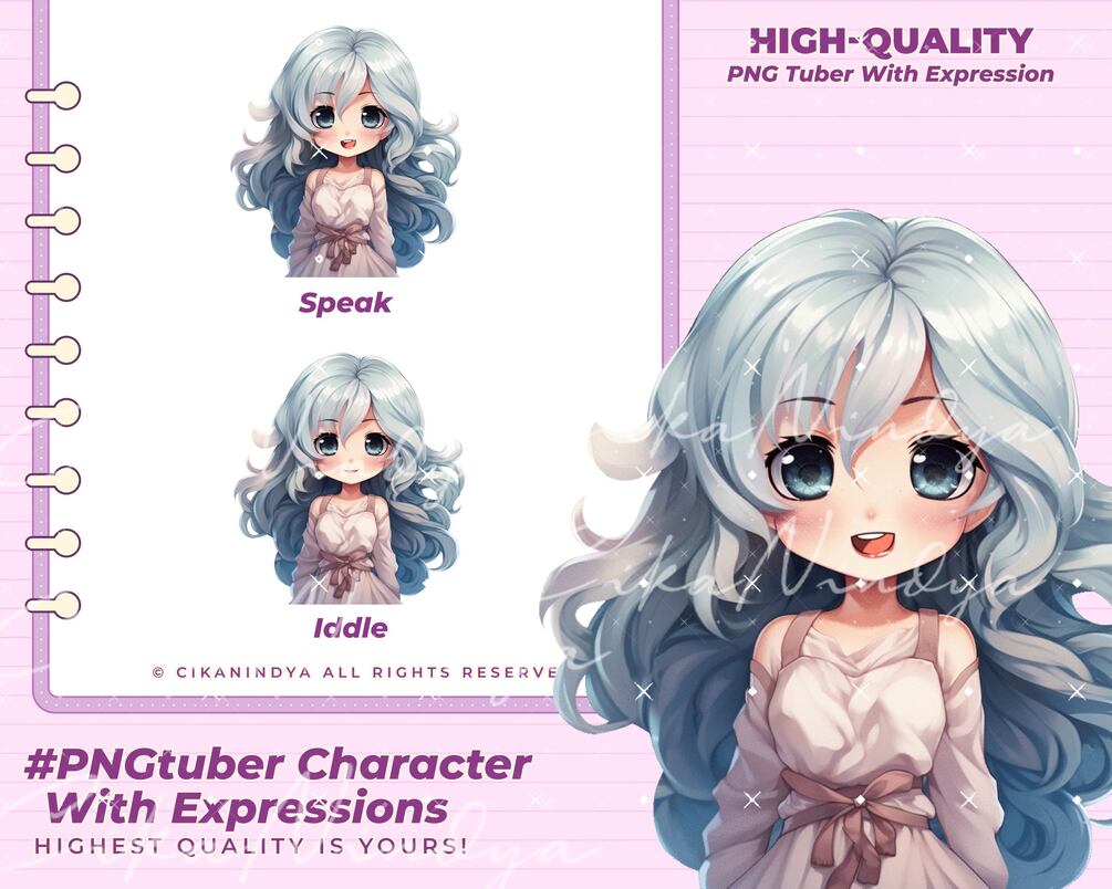 PNGTuber | Pixel Princess Sweet Chibi Girl PNG Tuber for Virtual Stream ...
