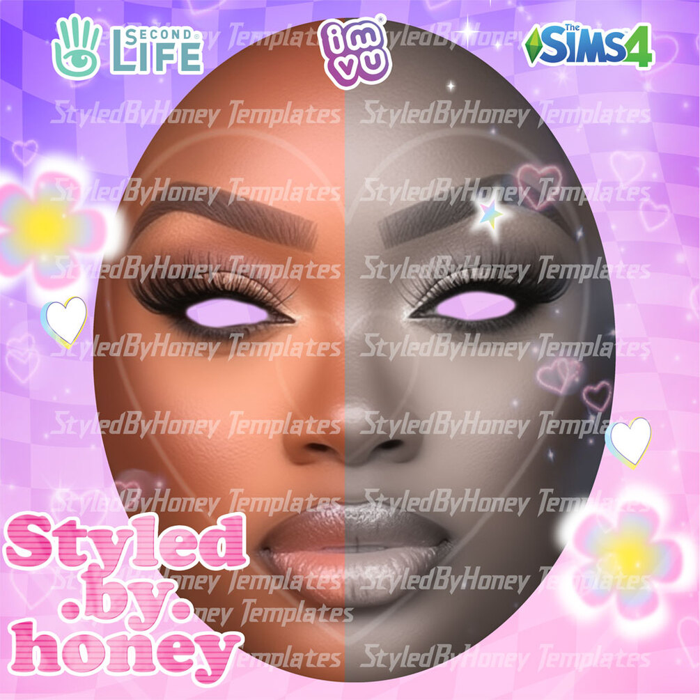 DSR_003 - Ready to use IMVU Skin Mesh Head/Second life skin template 4K PNG