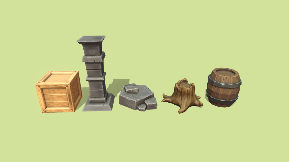 (FREE PRODUCT) Stylized Basic Props 3D Model