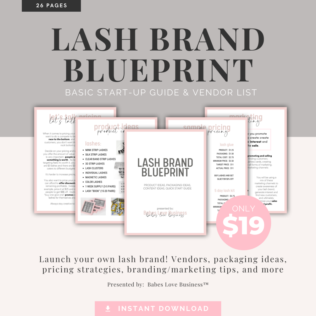 Lash Brand Blueprint Quick Start-up Guide and Vendor List