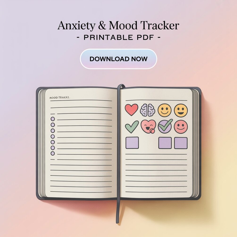 Anxiety & Mood Tracker Printable | Daily Mental Health & Self-Care ...