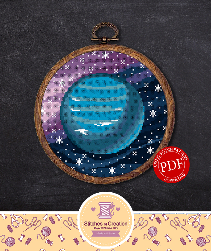 Neptune | Digital Download | Round Cross Stitch Pattern