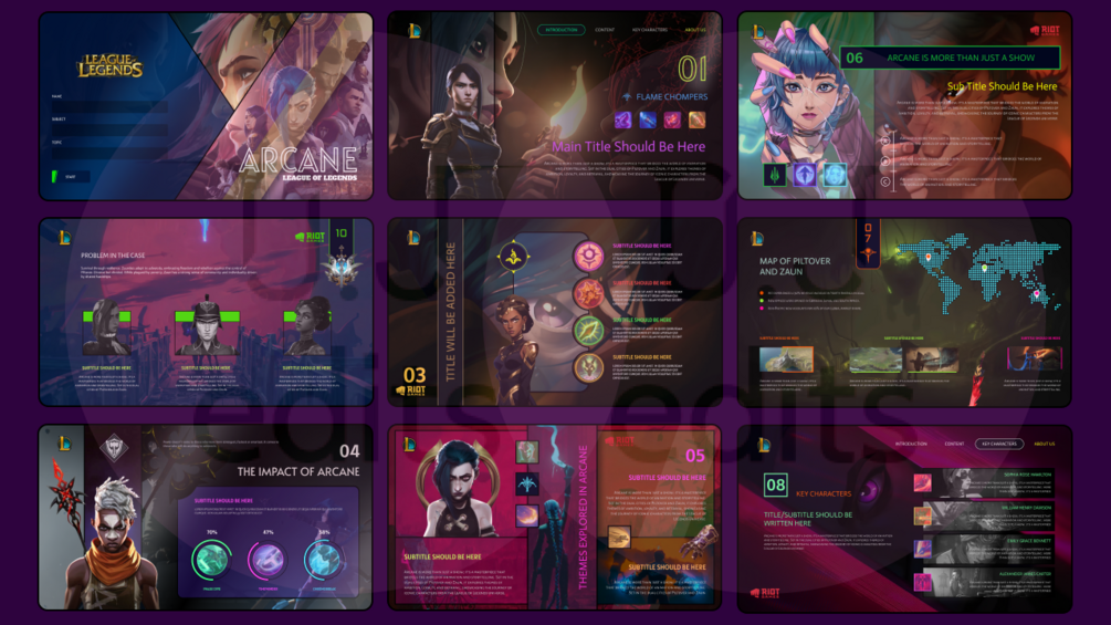 Arcane (League of Legends) PowerPoint Presentation Template (19 Slides)