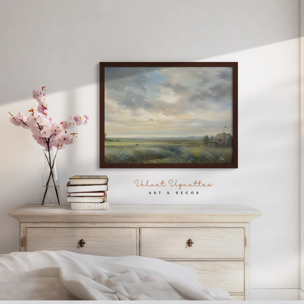 Countryside wall decor picture landscape boho art rustic framed art ...