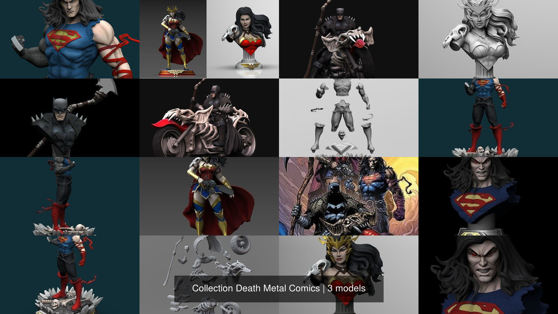 Collection of 3 models of Death Metan comics for only 20usd. - cgpyro