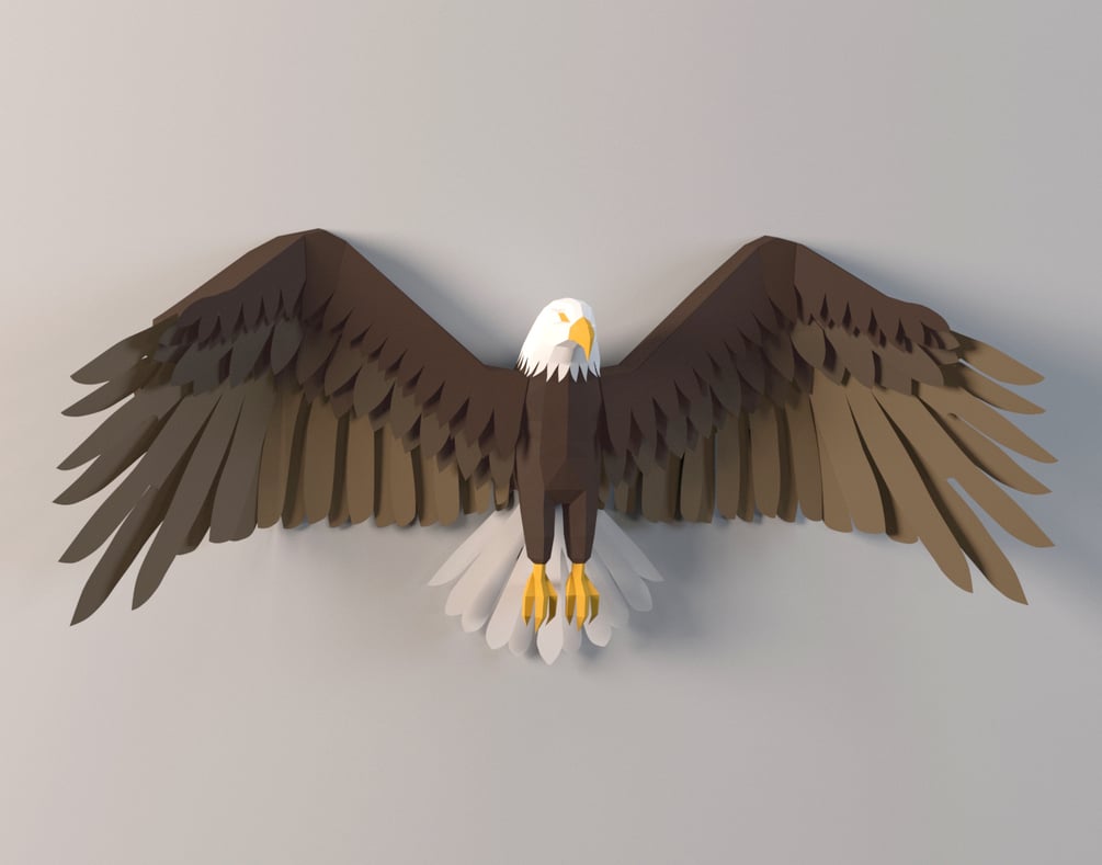 Eagle papercraft PDF template DIY DXF cameo