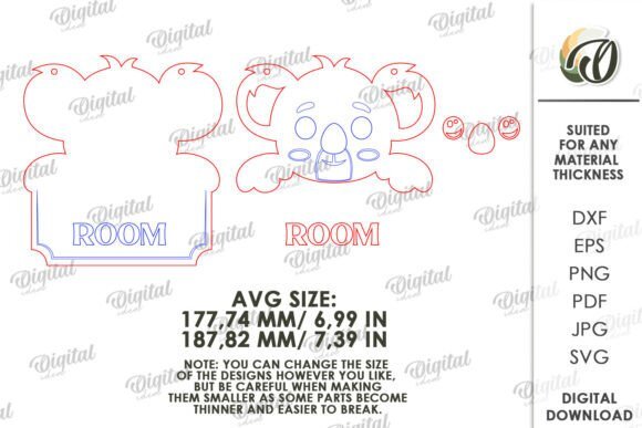 3D Layered Kids Room Signs Bundle