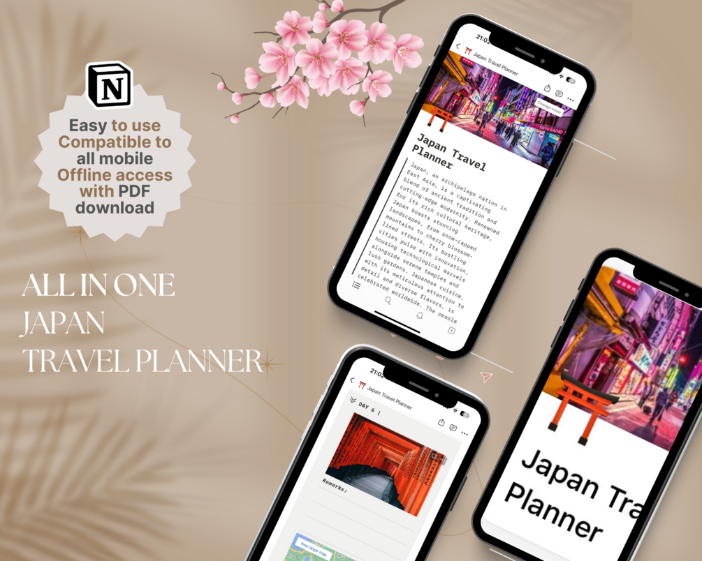 Japan All-In-One Notion Travel Planner/Itinerary | Holiday Planner ...