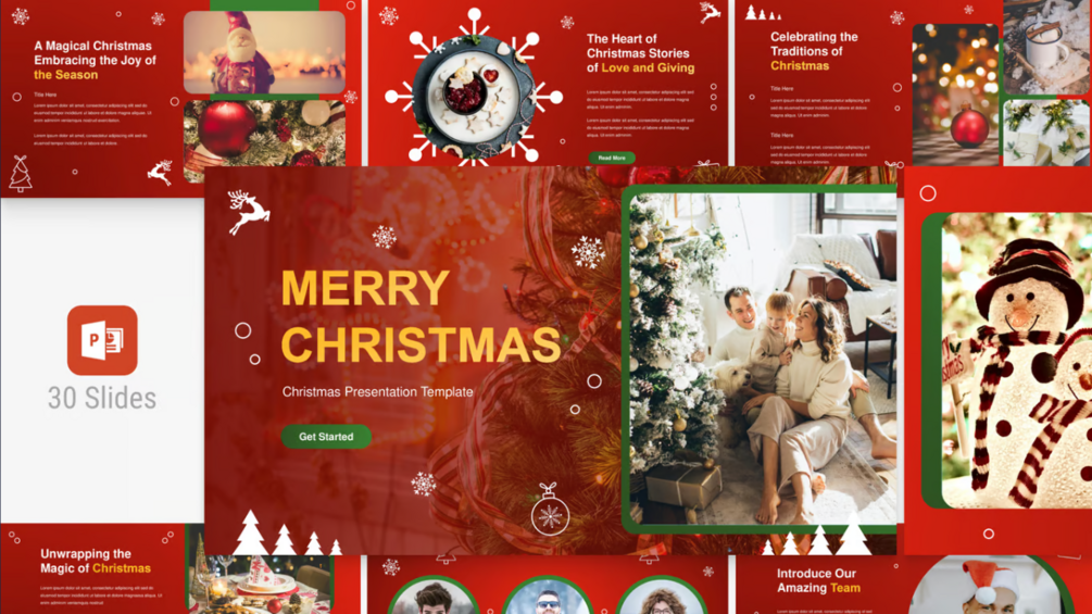 Festive Red Christmas Presentation Template