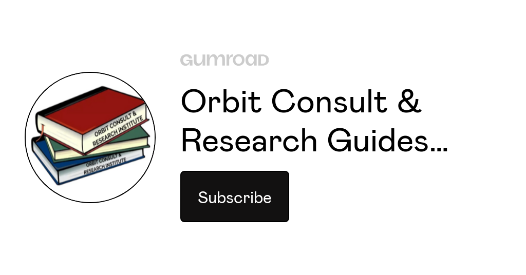Orbit Consult & Research Guides (OCRG)