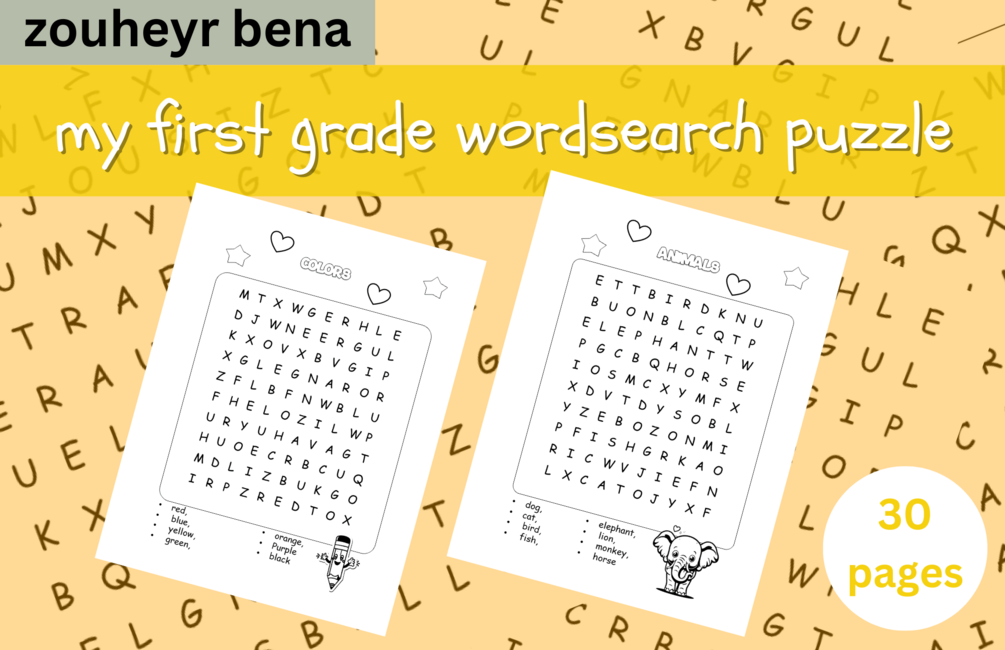 my first grade wordsearch puzzle