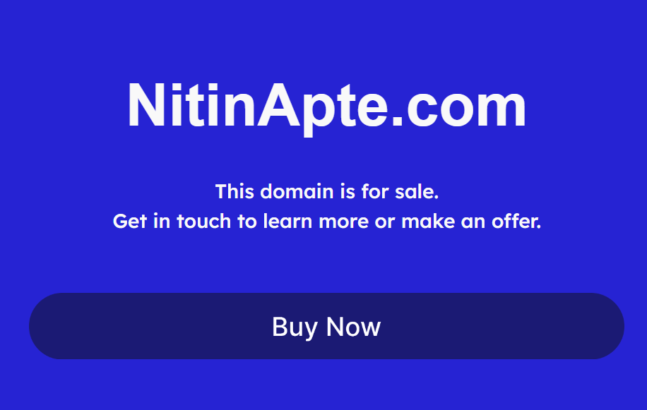NitinApte.com : Domain For sale