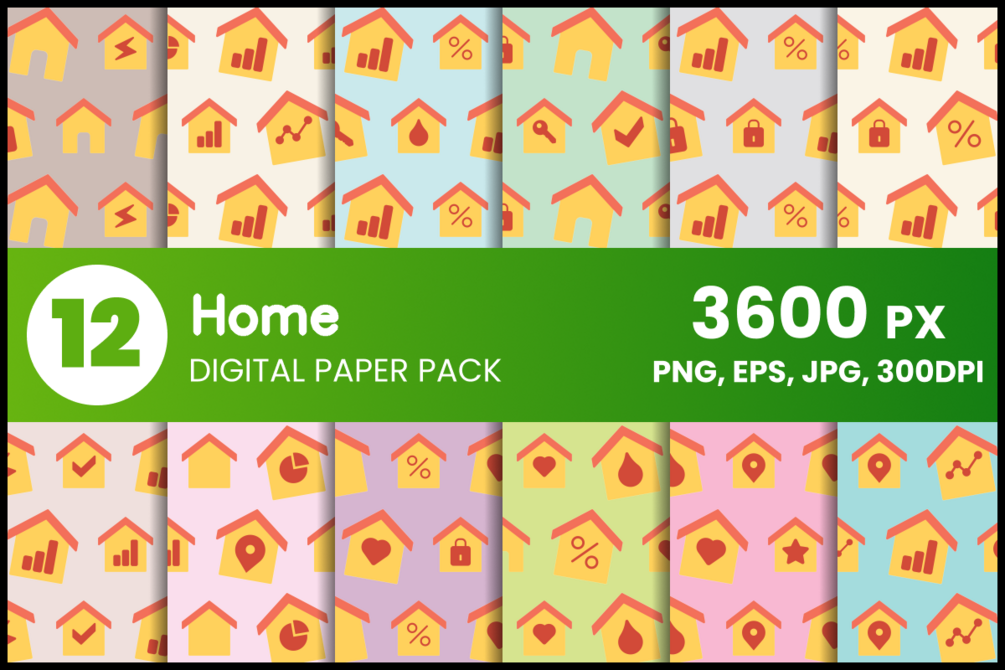 Home 12 Digital Paper Set