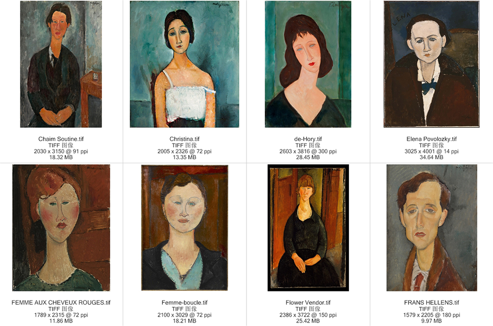 125 digital images of Amedeo Modigliani paintings, people landscape ...