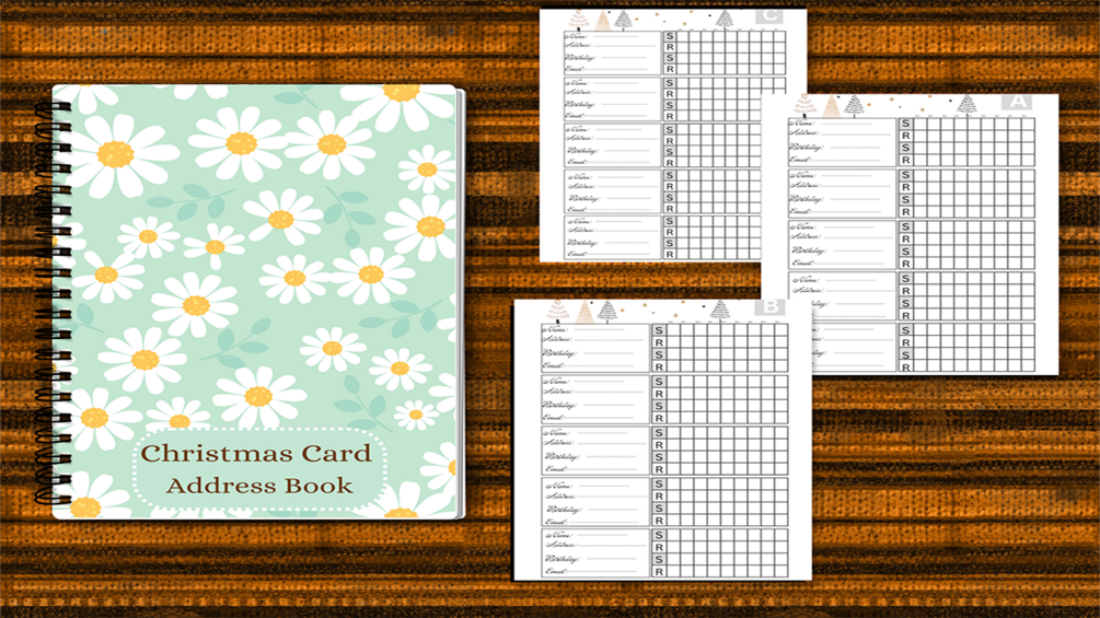 Christmas Planner Card Address Book Free