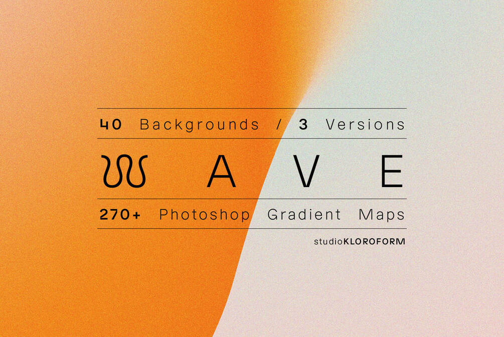 WAVE - 40 Abstract Backgrounds + Gradient Maps