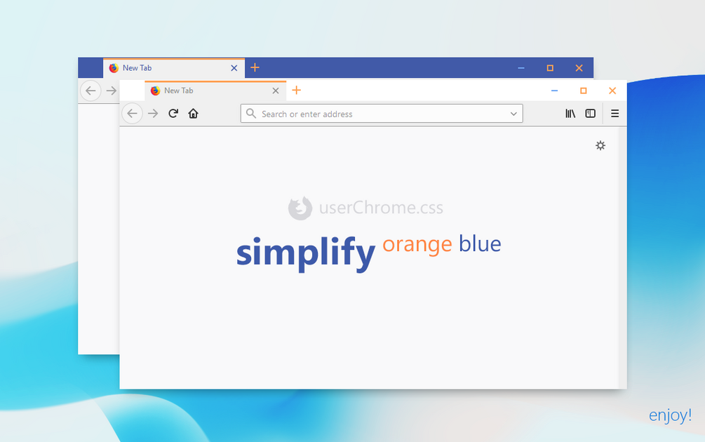 Simplify Orange Blue - Firefox Theme