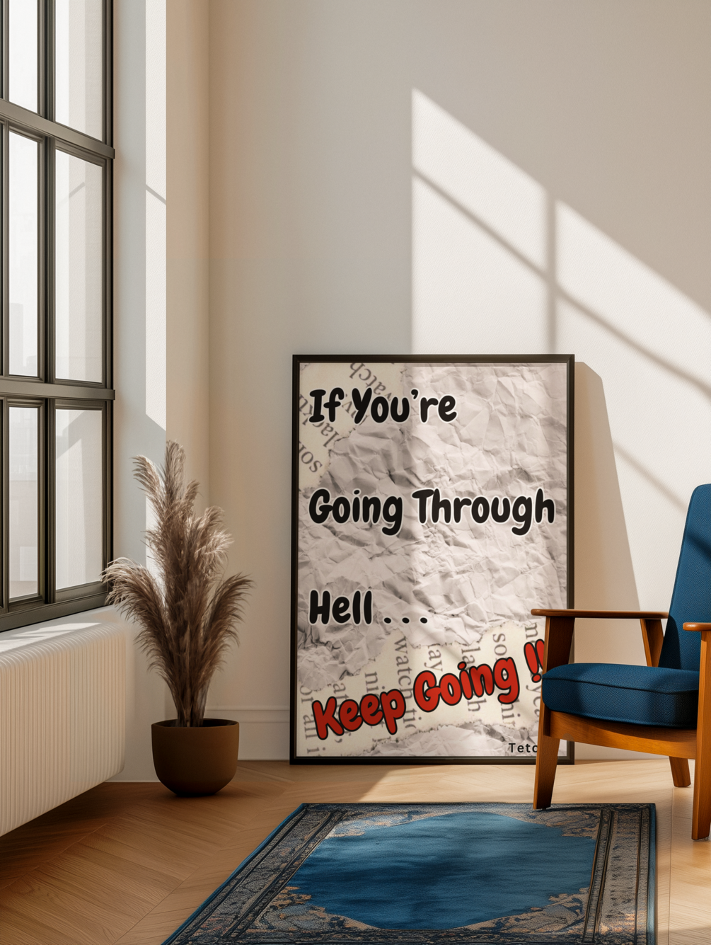 If You’re Going Through Hell, Keep Going - Inspirational Art Print