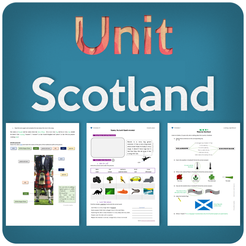 WELCOME TO SCOTLAND: a complete unit for ESL learners!