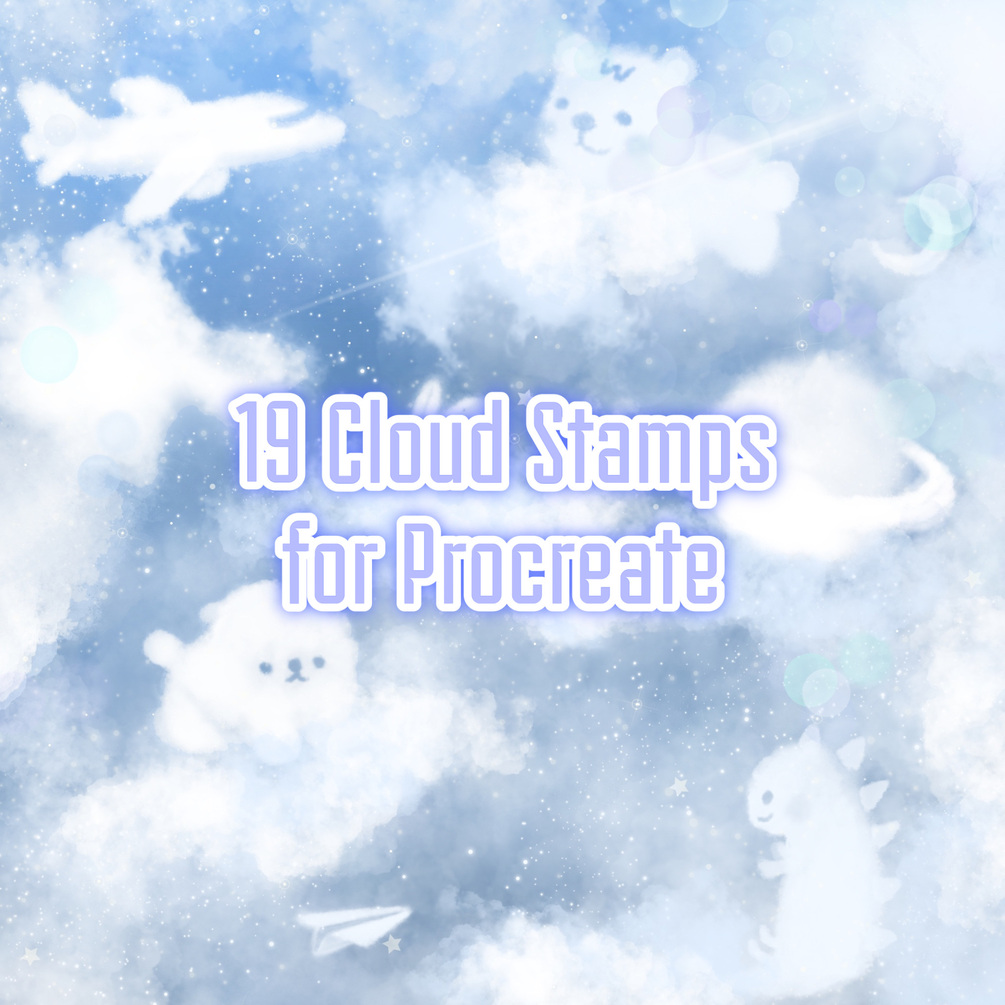19 Cloud Stamps for Procreate
