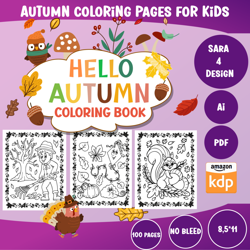 Autumn coloring pages for kids