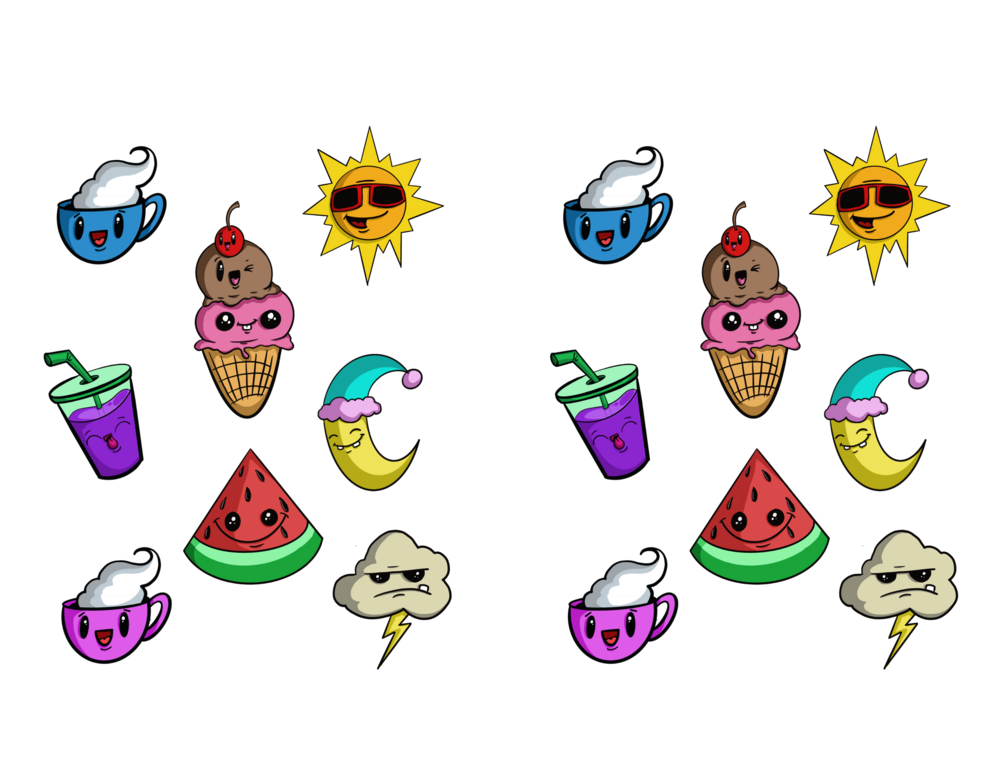 Cute characters printable sticker pack