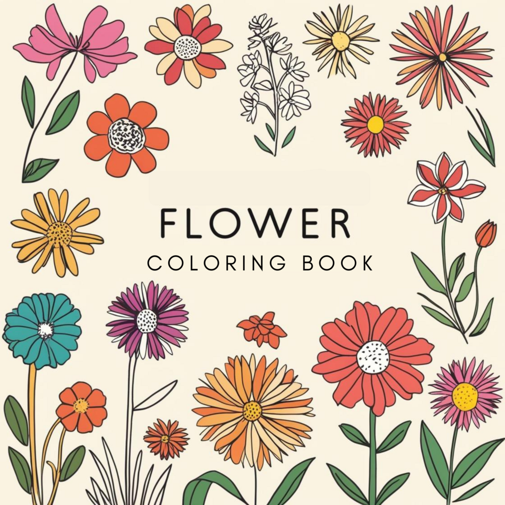 30 Flower Coloring Pages for Relaxation - Printable PDF