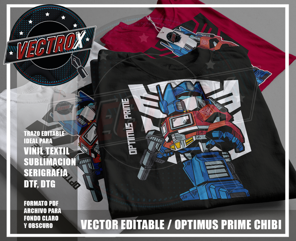 Vector Editable - Optimus Prime Chibi