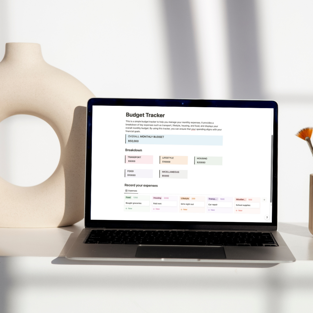 Budget Tracker Template on Notion
