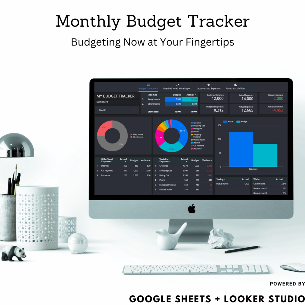 Amazing Monthly Budget Spreadsheet Template for Google Sheets, Looker ...