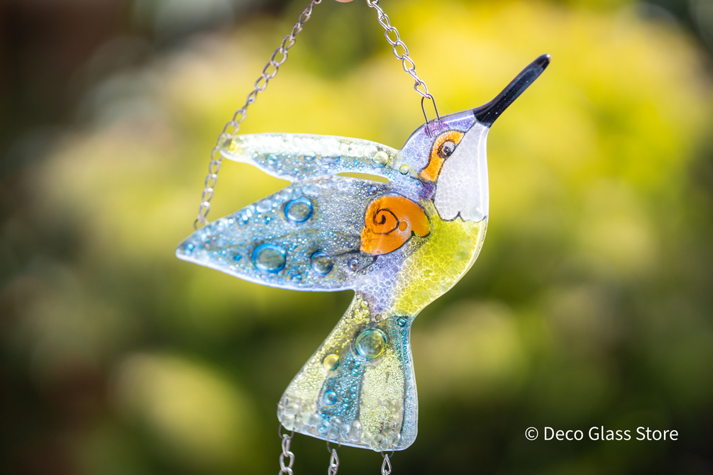 Hummingbird Fused Glass Suncatcher