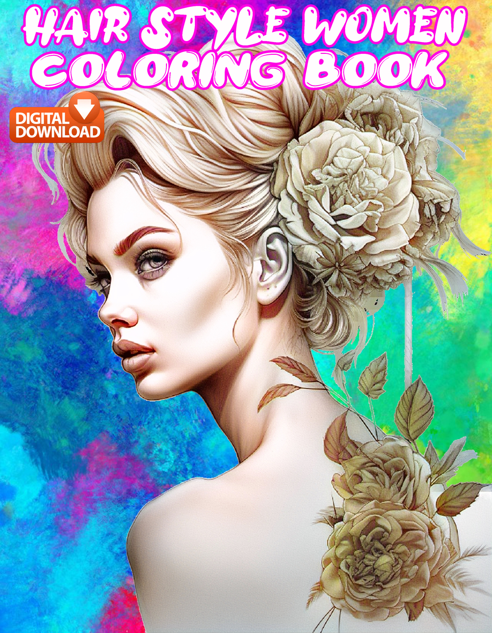 Hair Style Women Coloring Book