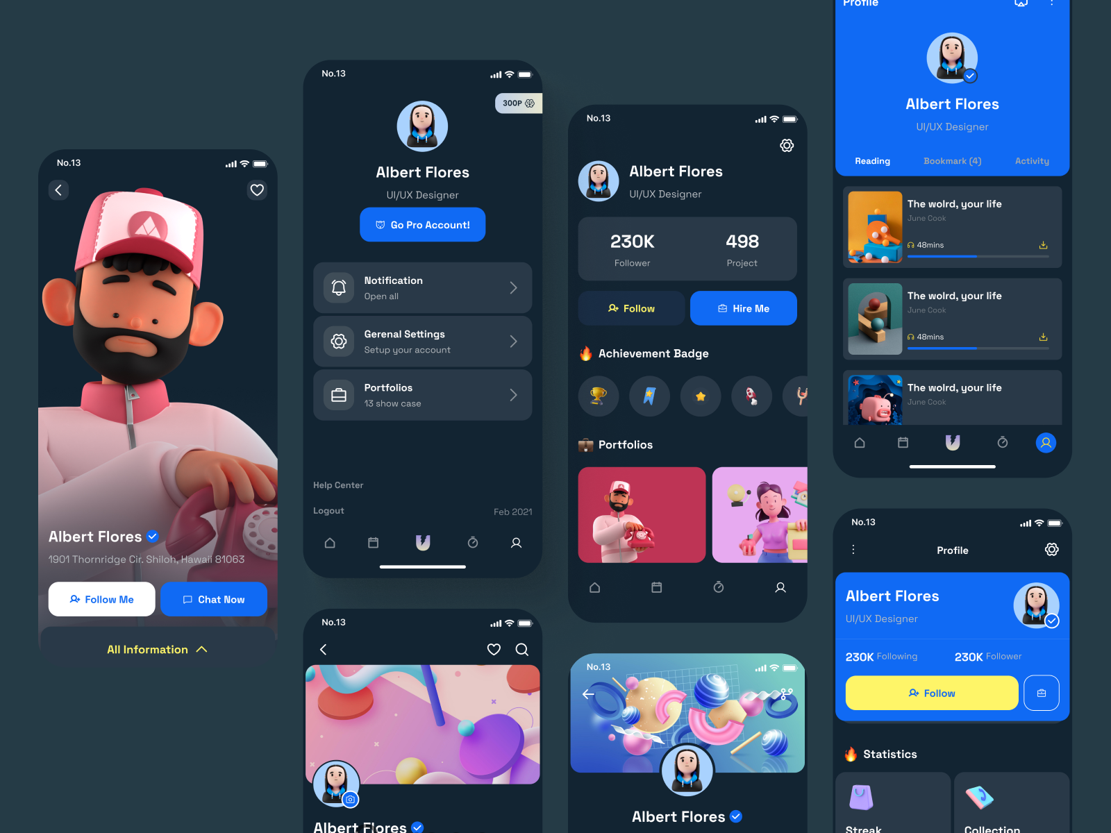 Ultimate - Profile Mobile App UI KIT - ThirteenDev