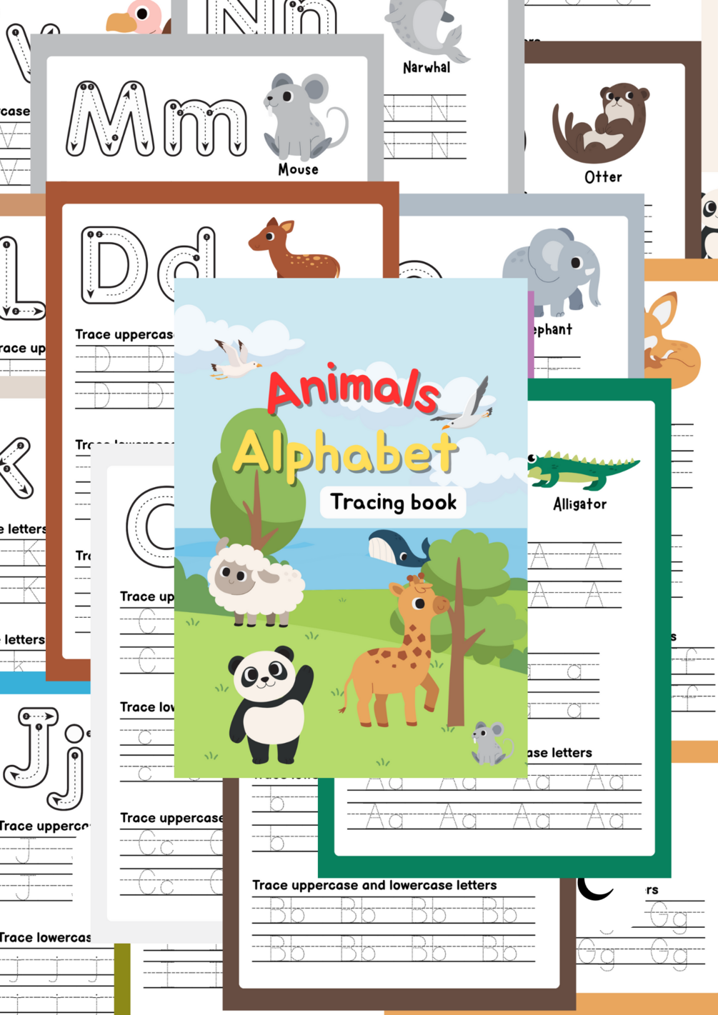 Animals alphabet tracing book