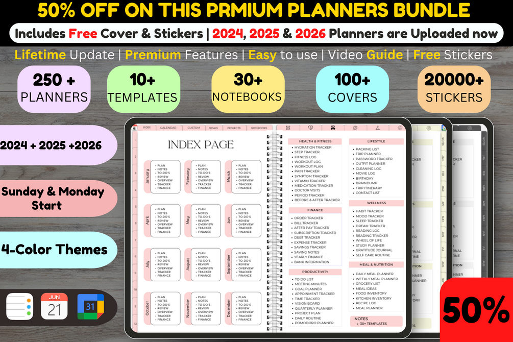 "Ultimate Digital Planner Set: 2024, 2025, 2026 + Undated | Perfect for ...