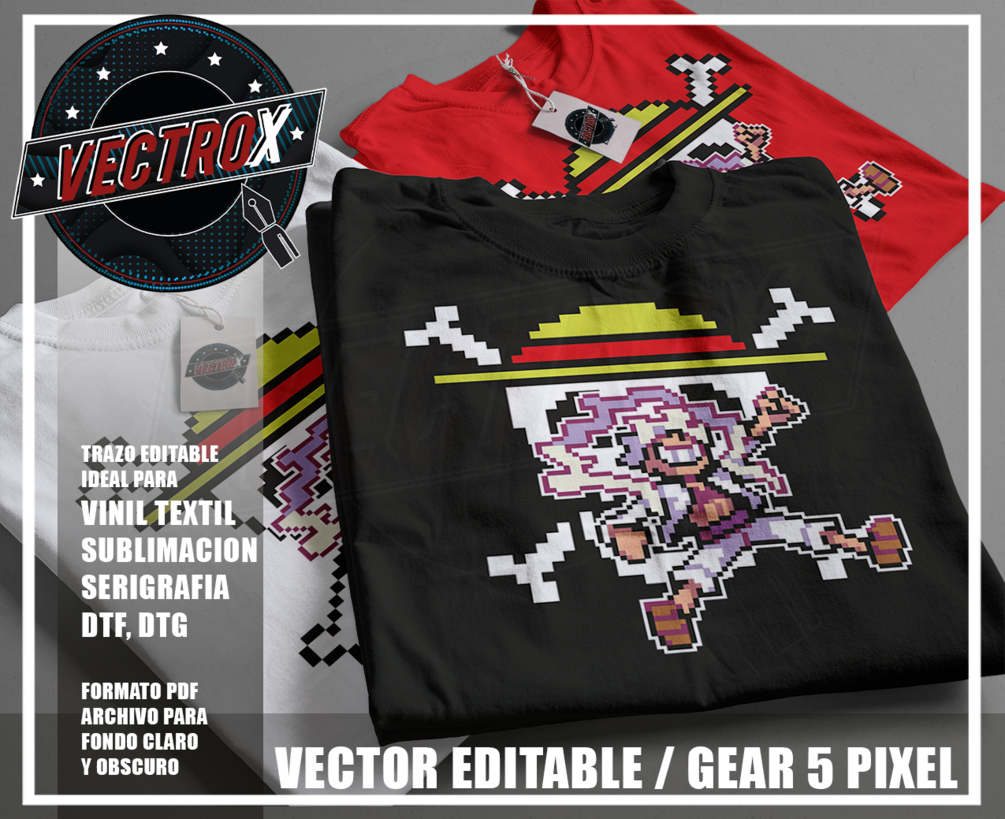 Vector Editable - Gear 5 Pixel