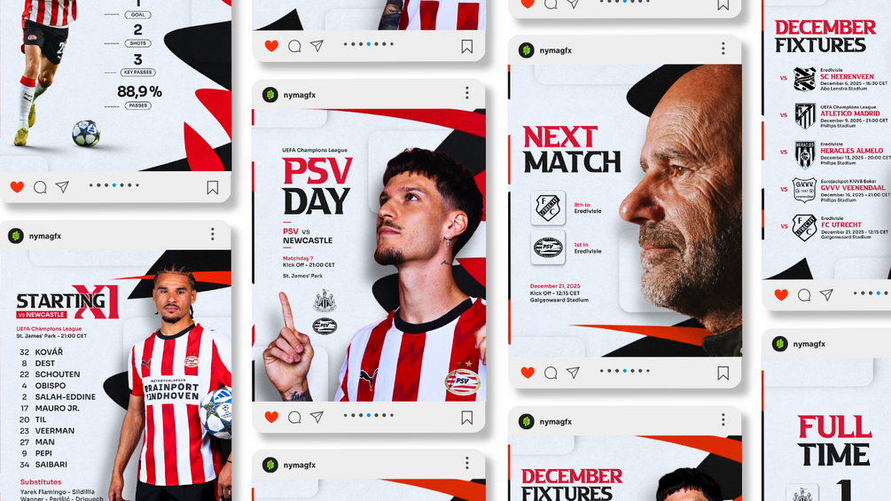 Football Social Media Kit – Matchday Canva Templates (PSV Edition)