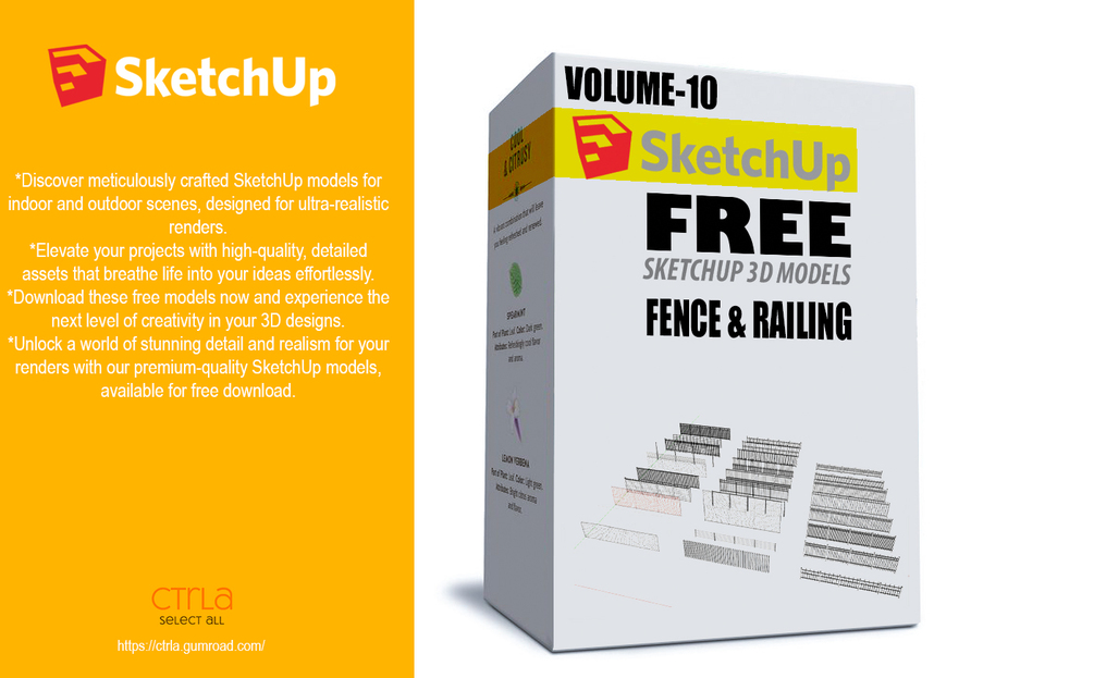 Vol-10-FENCE_RAILING_Sketchup 3D Models