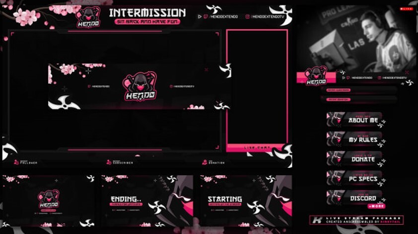 Professional Twitch Overlay stream package
