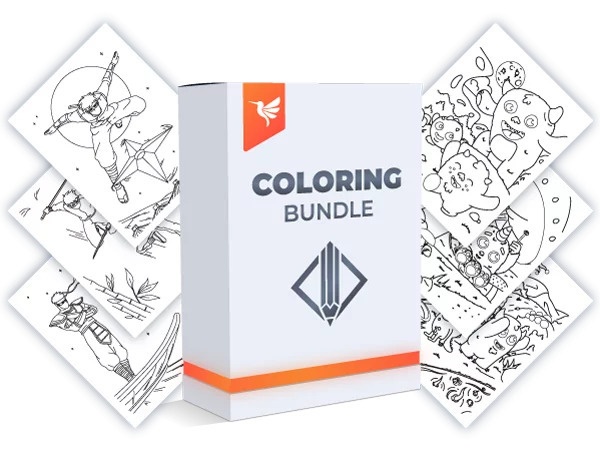 Bundle of 28 Coloring Pages For Adult And Kids