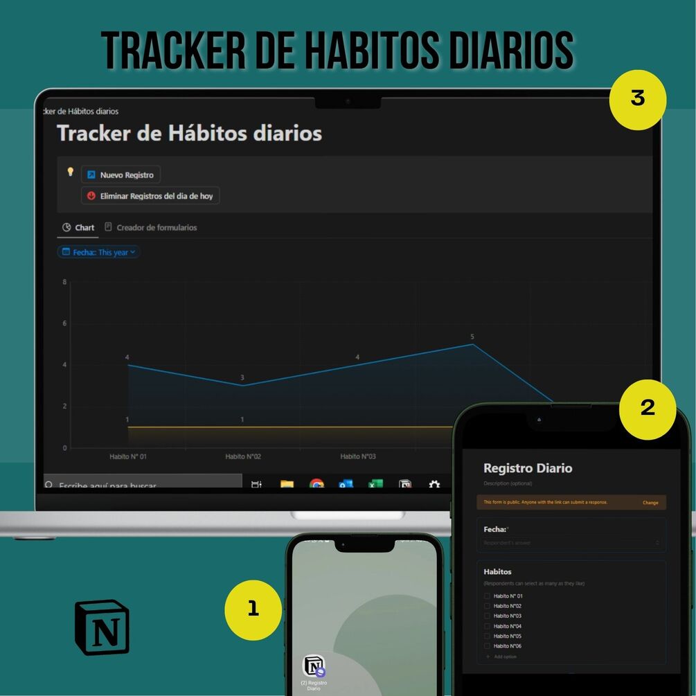 Tracker de Hábitos Diarios – Plantilla en Notion